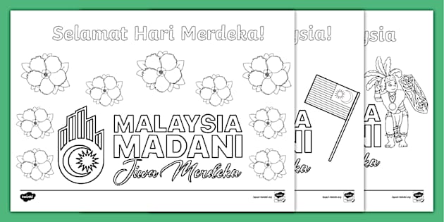 hari kebangsaan coloring pages for kids