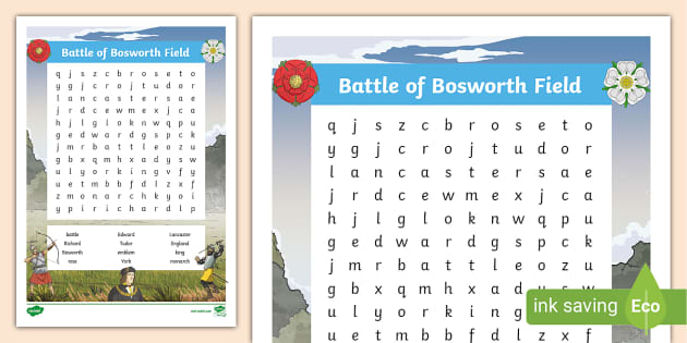 Battle of Bosworth Word Search,battle of bosworth - Twinkl