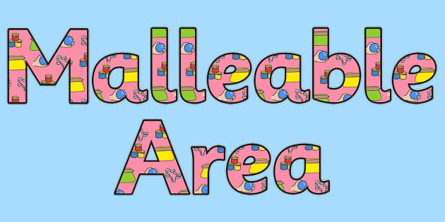 Malleable Area Display Lettering - malleable area, letters