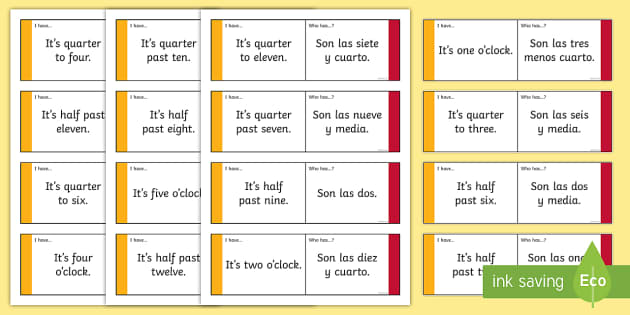 Say The Time Loop Cards Spanish teacher Made Twinkl