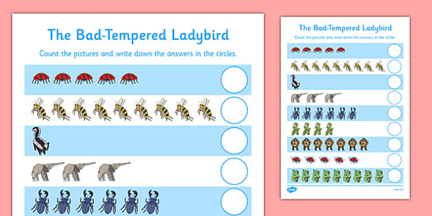 FREE! - Counting Sheet to Support Teaching on The Bad Tempered Ladybird