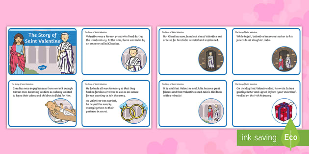 Saint Valentine Story Sequencing Cards