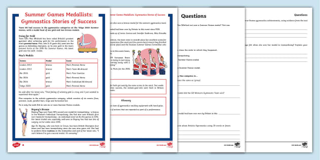 Olympic Medallists: Gymnastics Stories of Success UKS2 Differentiated ...