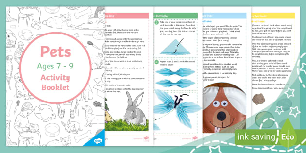 Pets Activity Booklet (Ages 7 - 9) (Teacher-Made) - Twinkl
