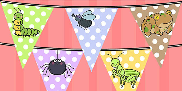 Minibeasts Cute Bunting (professor feito) - Twinkl