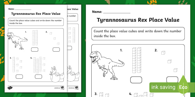 FREE! - Tyrannosaurus Rex Place Value Activity Sheet