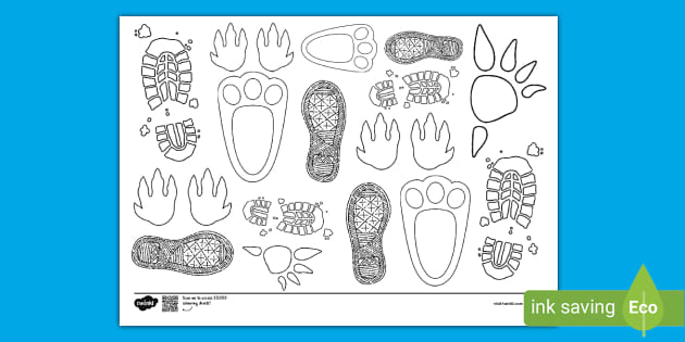 Footprint Doodle Colouring Page (teacher made) - Twinkl