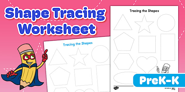 Shape Tracing Worksheet for PreK-K