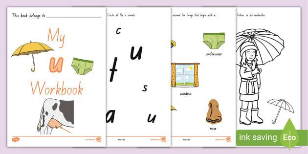 FREE! - My Workbook U Lowercase (teacher made) - Twinkl