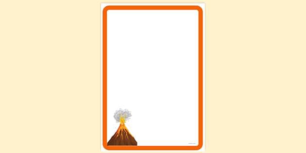Volcano Erupting Page Border | Page Borders | Twinkl