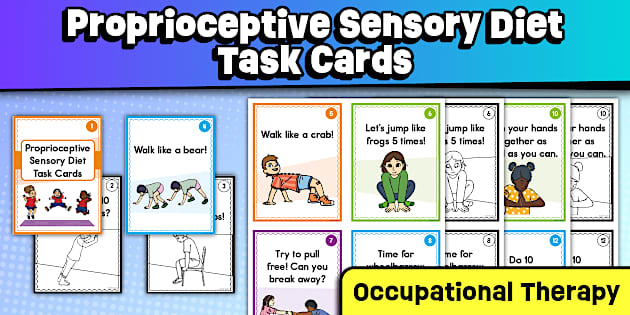 Sensory Diet Task Cards: Proprioceptive Activities for OT