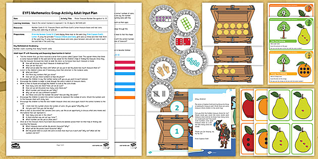 EYFS Pirate Treasure Counting Activity Adult Input Plan and Resource Pack