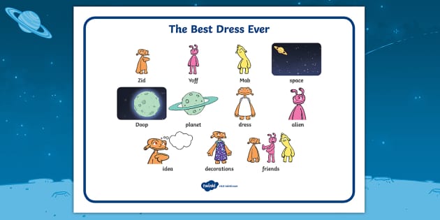 The Best Dress Ever Word Mat (professor feito) - Twinkl