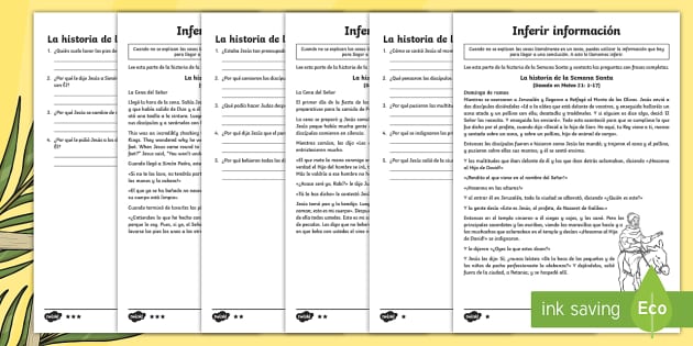 Comprensión lectora por niveles: La historia de la Semana Santa