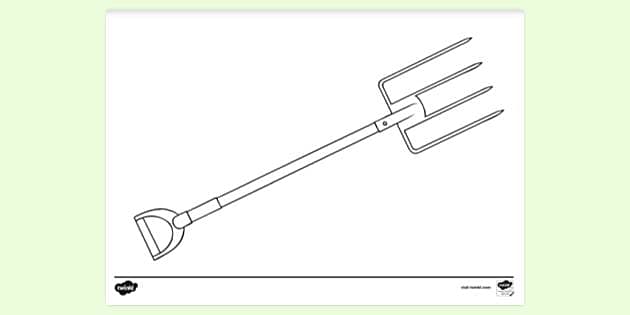 Pitchfork Colouring Sheet (teacher made) - Twinkl