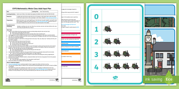 EYFS Maths: Train Track Counting Whole Class Adult Input Plan and Resource