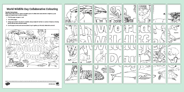 world wildlife day coloring pages