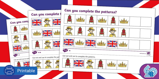 Queen's Jubilee Complete the Pattern Game - Platinum Jubilee