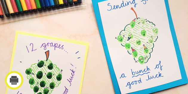 New Year Craft Activity - 12 Lucky Grapes - Twinkl