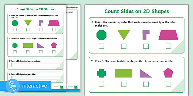 👉 White Rose Maths Supporting Y2: Count Sides on 2D Shapes