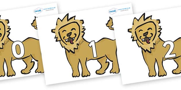 Numbers 0-50 on Lions (Teacher-Made) - Twinkl