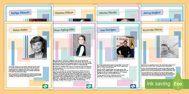 Deaf Awareness Famous People Fact File (teacher made)