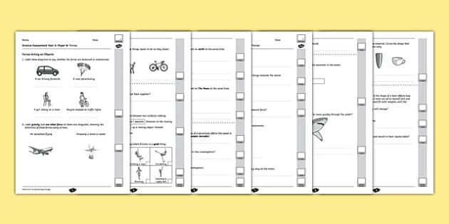 Year 5 Forces End of Unit Assessment (Hecho por educadores)