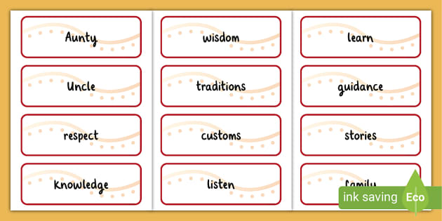 NAIDOC Week for Our Elders Word Cards