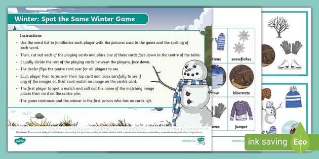 Spot the Same: Winter Game (teacher made) - Twinkl