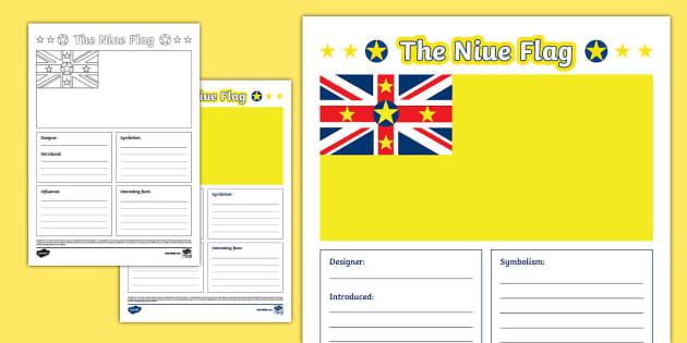 Niue Flag Fact File Template (teacher made) - Twinkl