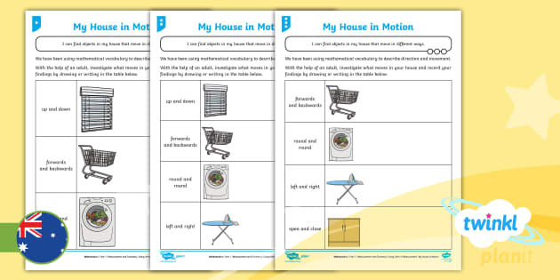 Year 1 Using Units of Measurement My House in Motion Home Learning