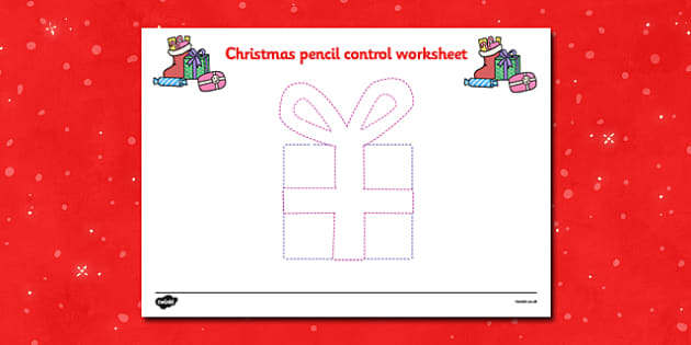 Christmas Pencil Control Worksheet | Writing Aid | Primary School