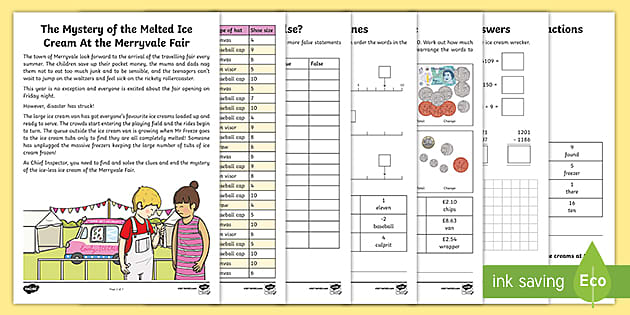 LKS2 The Mystery of the Melting Ice Creams Maths Game