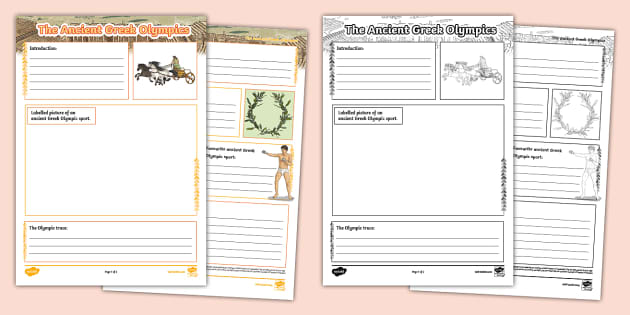 The Ancient Greek Olympics Non-Chronological Report Template