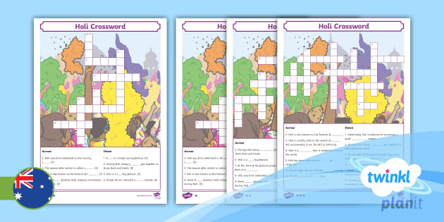 Year 3 HASS History Celebrations around World Holi Crossword