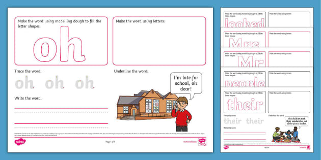 Phase 5 Phonics Tricky Words Make Read & Write Activity Mat