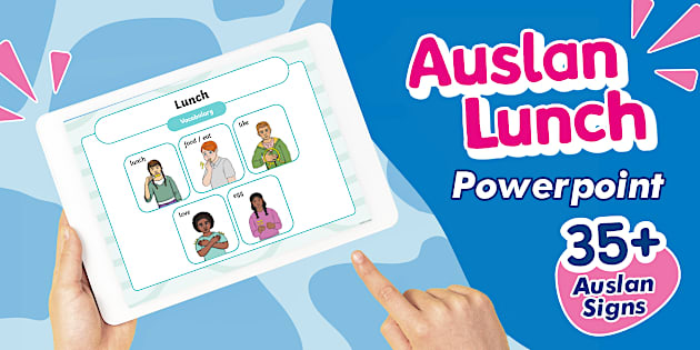 Auslan PowerPoint - Lunch (ティーチャーメイド)
