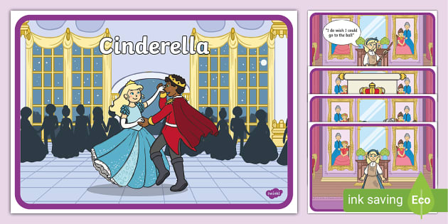 Cinderella Story Sequencing on Speech Bubbles (4 per A4)