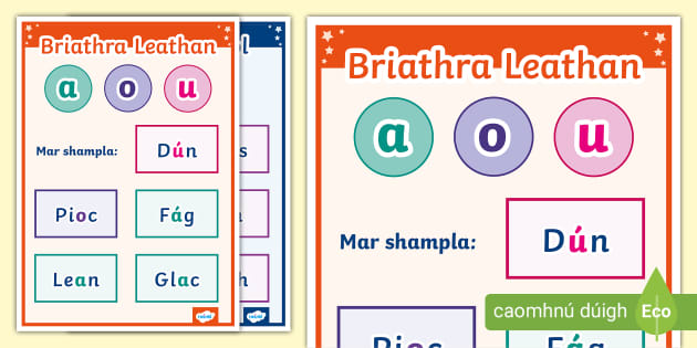 Briathra Caol agus Leatha Póstaeir (teacher made) - Twinkl