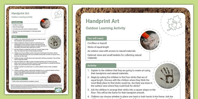 Handprint Art Outdoor Learning Activity - Twinkl