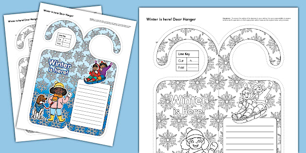 Winter Door Hanger Worksheet
