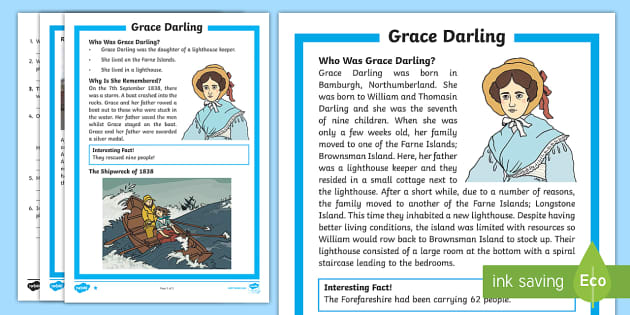 Facts and Activities to Learn About Grace Darling