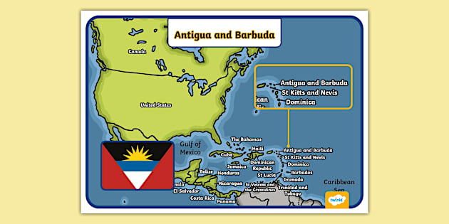 Barbuda and Antigua Map Display Poster (Teacher-Made)