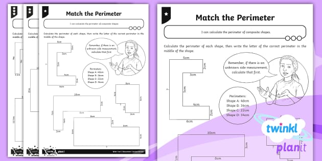 PlanIt Maths Y5 Measurement Match the Perimeter Differentiated Home ...