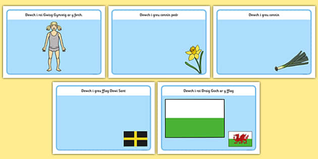 Matiau Toes Dydd Gŵyl Dewi/St David's Day Playdough Mats Welsh