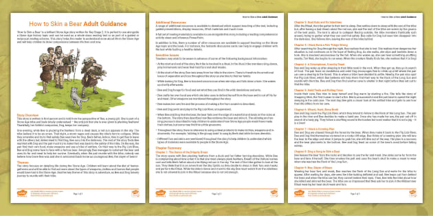 KS2 Stone Age Story 'How to Skin a Bear' Adult Guidance
