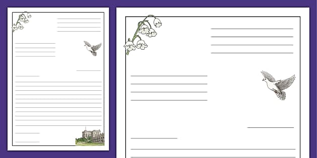 Templed Ysgrifennu Llythyr at y Teulu Brenhinol - Twinkl