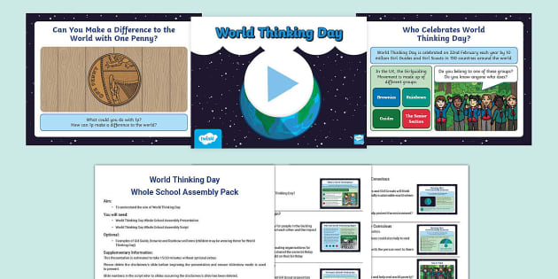 Whole School World Thinking Day Assembly Pack (teacher made)