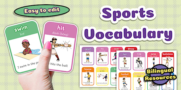 Thẻ Học Song Ngữ Từ Vựng Về Thể Thao | Sports Vocabulary Dual Language ...