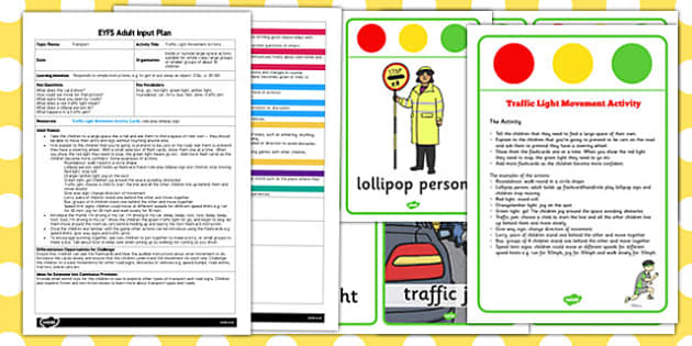 Traffic Light Movement Activity EYFS Adult Input Plan and Resource Pack